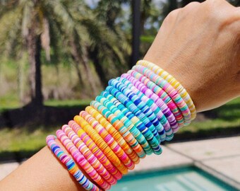 Teach Pencil Bracelet/heishi Bead Bracelet/teacher Gift/pencil Bracelet/clay Bead Bracelet ...