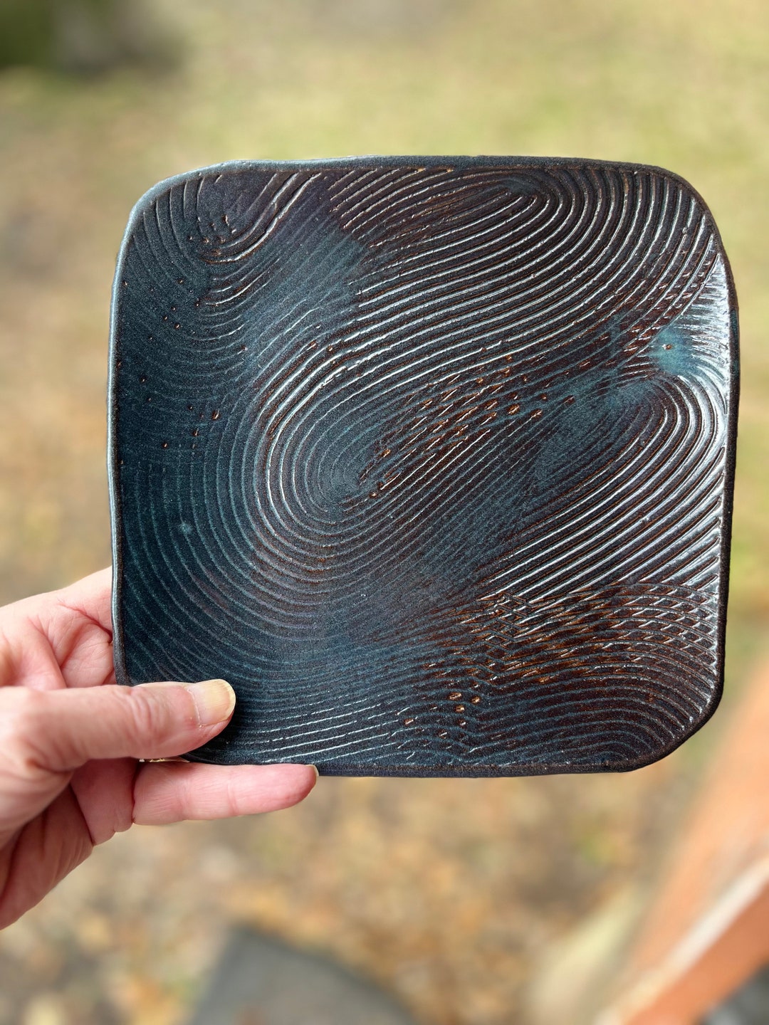 Snack Plate, Slab Built Serving Plate, Sandwich Plate, Serving Plate ...