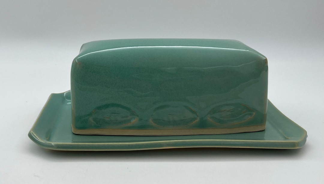 Stoneware Butter Dish With Lid, Butter Dish, Butter Keeper, Carved ...