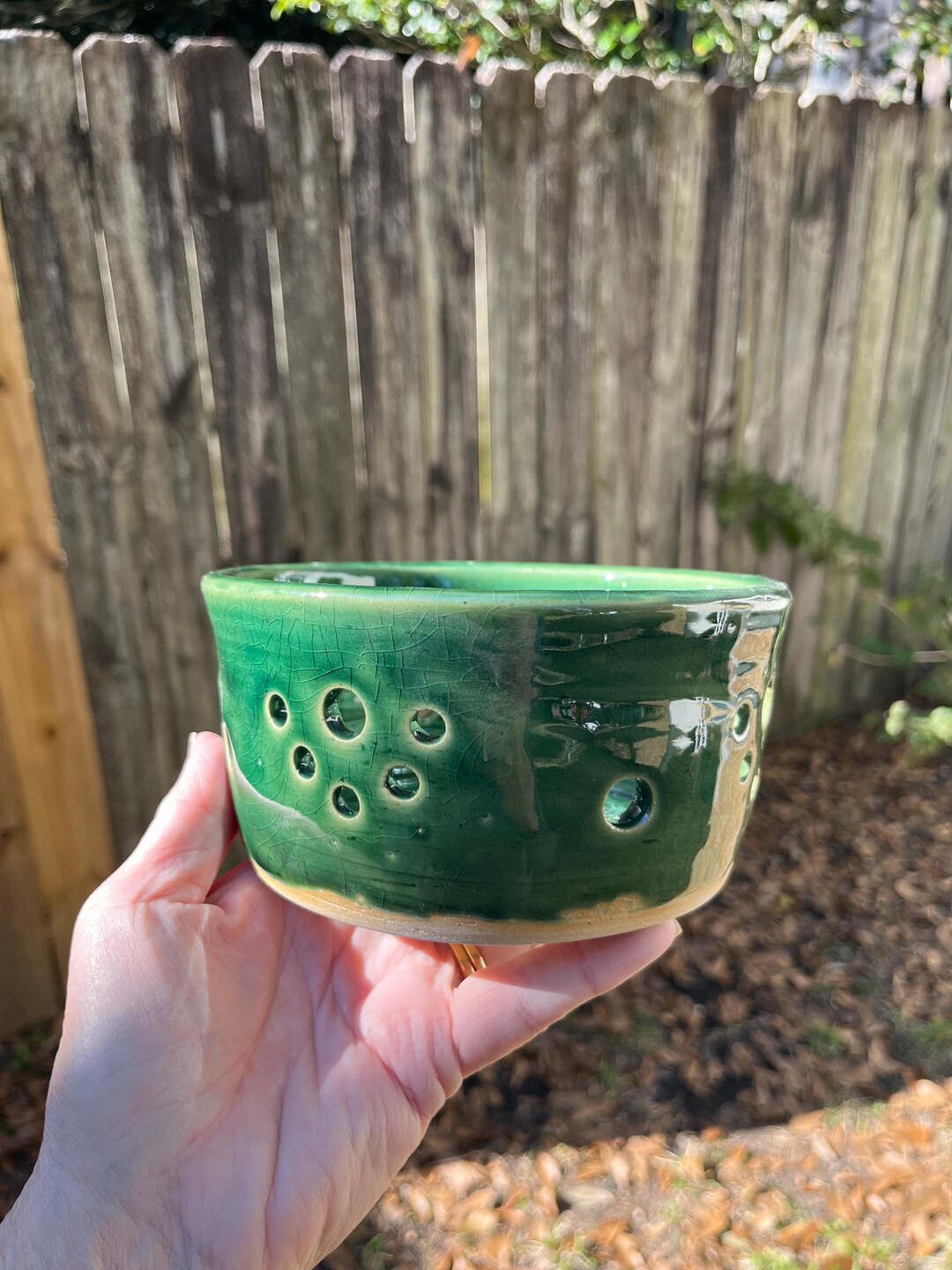 Orchid Pot, Holes Cut in Design, One-of-a-kind, Hand-made, Stone-ware ...