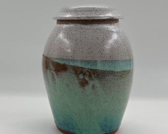 Cremation Jar With Lid, Wheel-thrown Large Jar, Urn for Pet Ashes ...