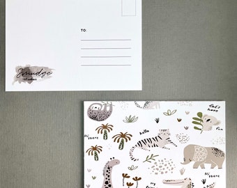 Postcard Jungle by Night A6 Greeting Card / Postcard Postcards Animals ...