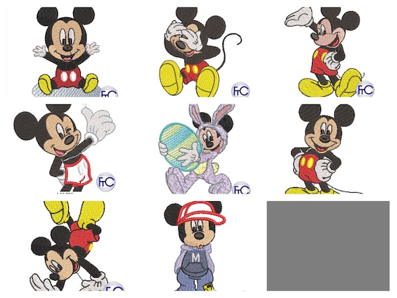 8 Design Mickey Mouse Embroidery Design Machine Baby | Etsy