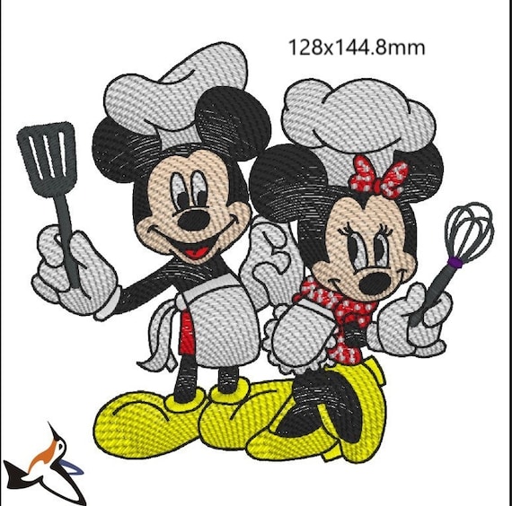 Chef Mickey and Minnie Embroidery Baby Mickey Mouse - Etsy