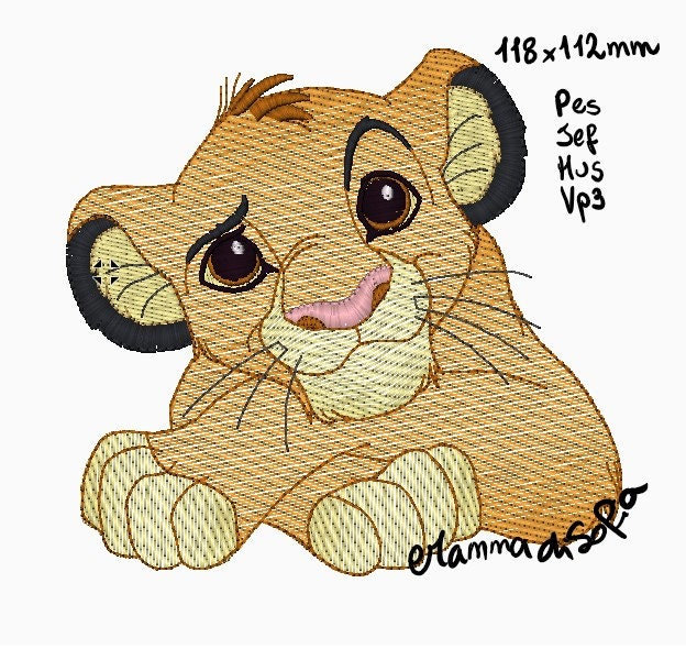 Simba File King Lion Embroidery Design Machine 118x112 Mm - Etsy