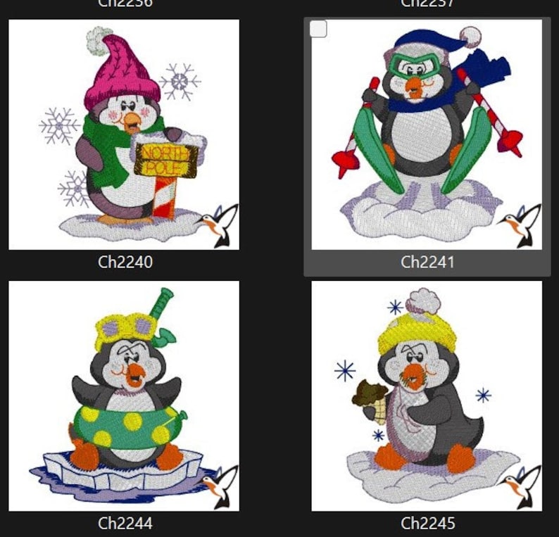 20 File Design Penguins Machine Embroidery Files Winter - Etsy