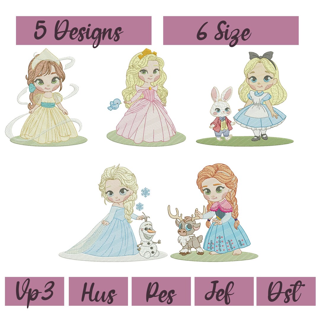 Set File Princesses, Aurora, Anna and Elsa, Anastasia, Alice in ...