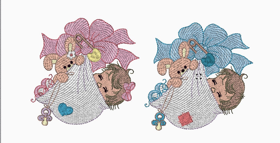 Baby Girl and Baby Boy Embroidery Design, Embroidery Design Newborn ...