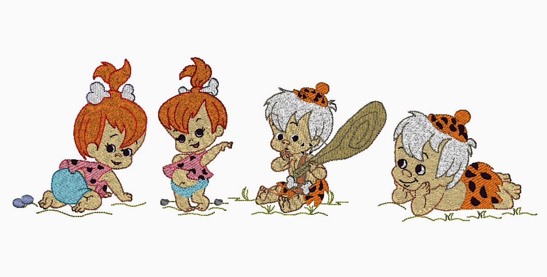 4 Design Flintstones Embroidery Design Machine, Baby Embroidery Pattern ...