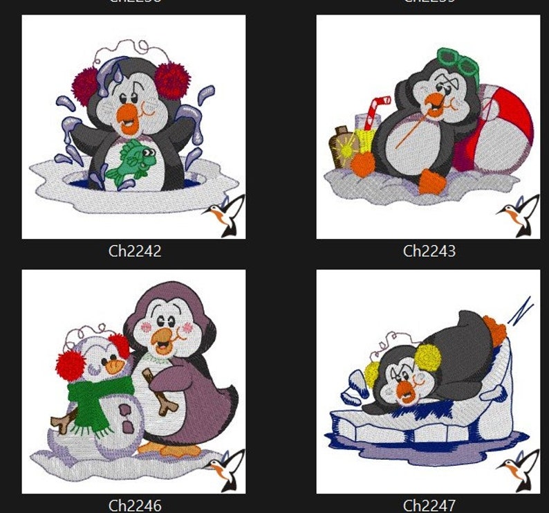 20 File Design Penguins Machine Embroidery Files Winter - Etsy