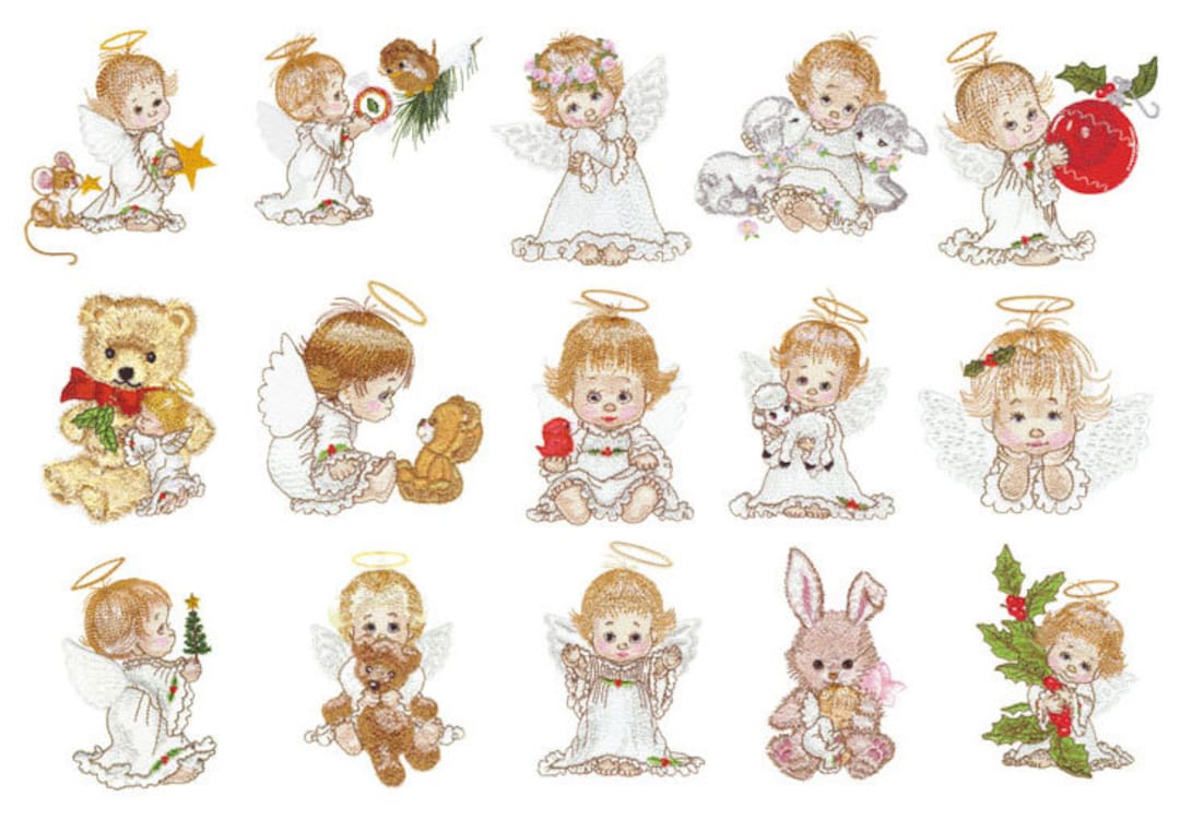 15 File Angel, Embrodery Machine Angel, Baby Baptism Angel, Baby ...