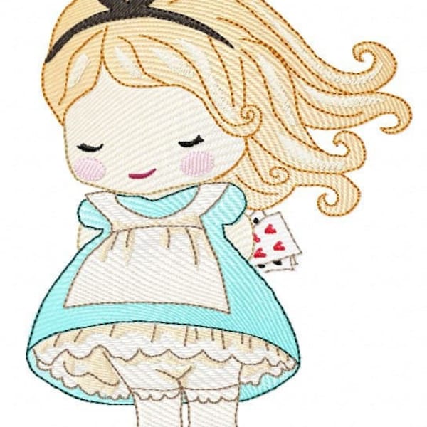 Alice in Wonderland Embroidery - Etsy