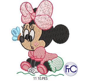 19 Design Mickey Mouse Minnie Embroidery Design Machine Baby | Etsy