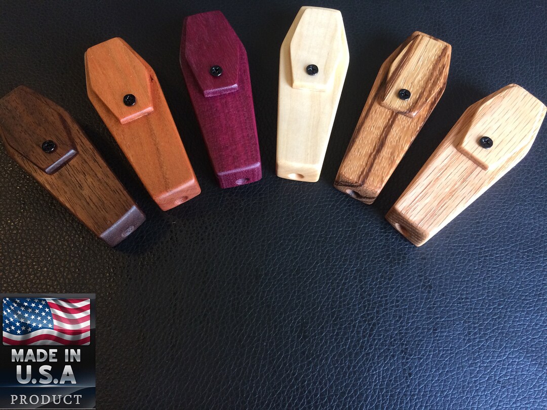 3.5 Inch Coffin Slim Bowl Hardwood Wooden Block Smoking Pipe With Lid ...