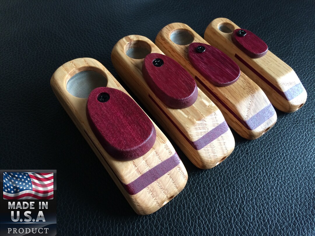 White Oak and Purple Heart Pinstripe Wedge Hardwood Block - Etsy