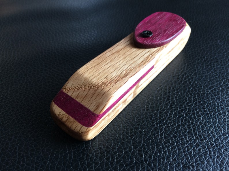 White Oak and Purple Heart Pinstripe Wedge Hardwood Block - Etsy