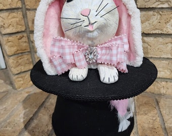 Easter Bunny in Top Hat Wreath for Front Door - Etsy