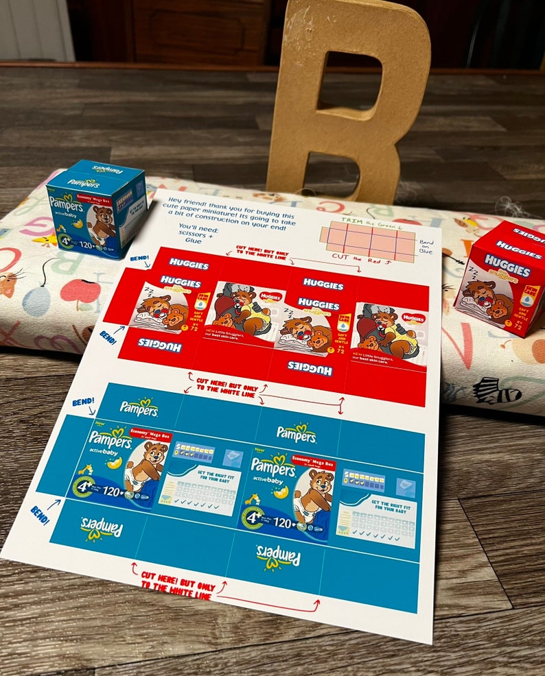 Furry Diaper-box Paper Craft - Etsy