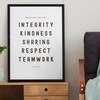 Personalized Core Values Wall Art Print Poster | Motivational Quote ...