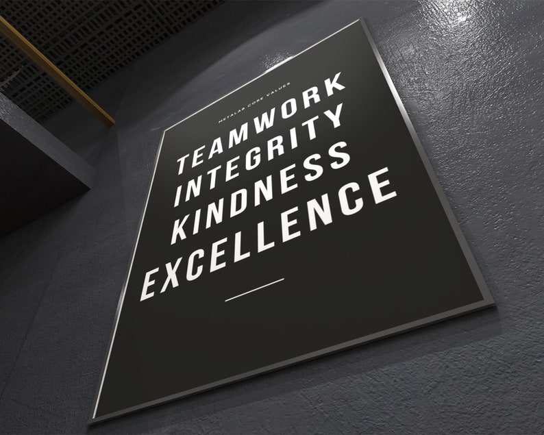 Personalized Core Values Wall Art Print Poster | Motivational Quote ...