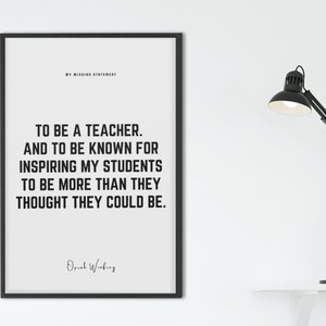 Personalized Personal Mission Statement Wall Art Print Poster | Etsy