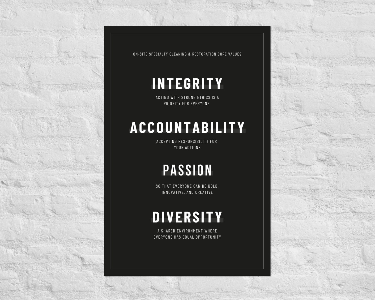 Personalized Core Values Wall Art Print Poster Motivational Quote ...