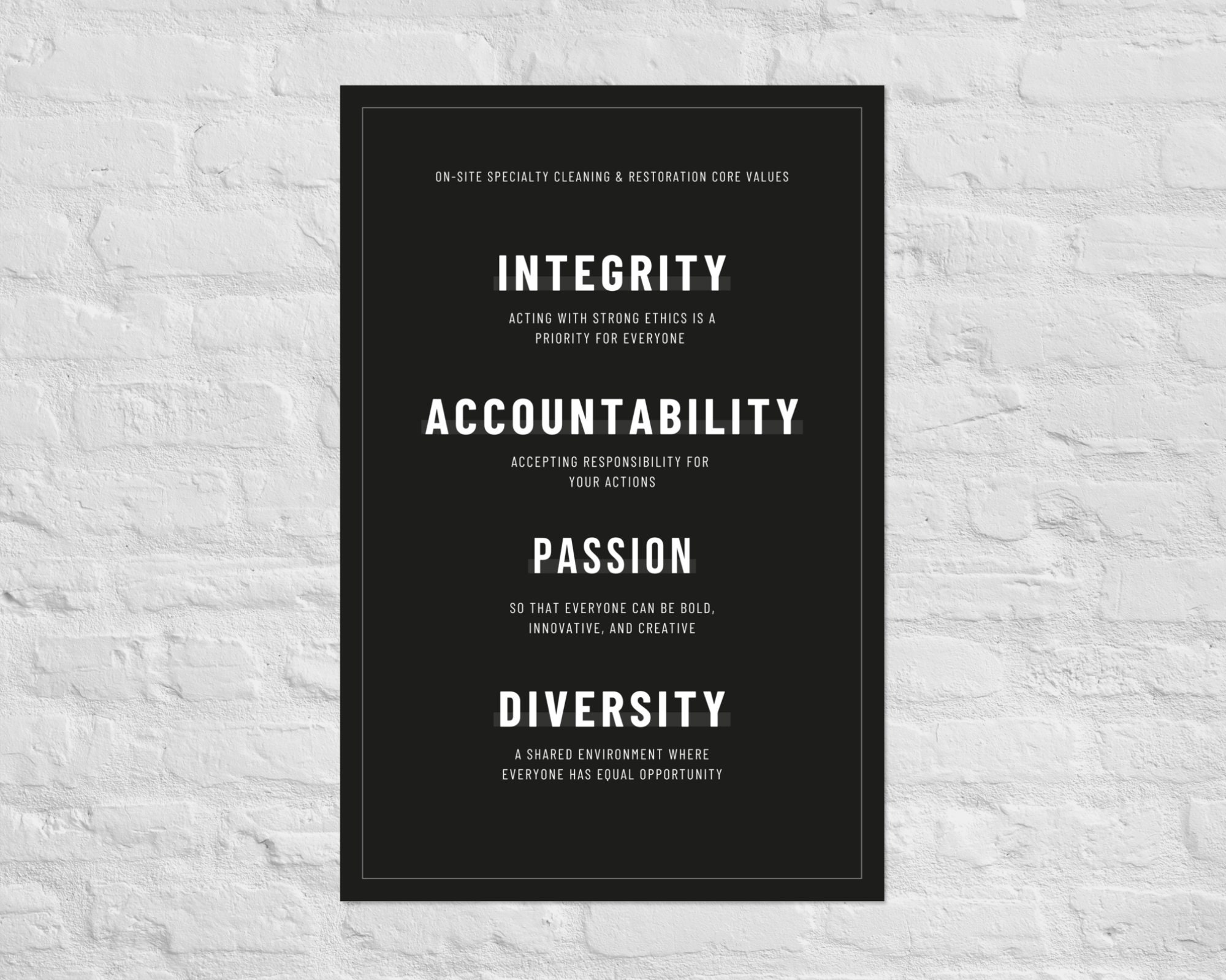 Personalized Core Values Wall Art Print Poster Motivational Quote ...