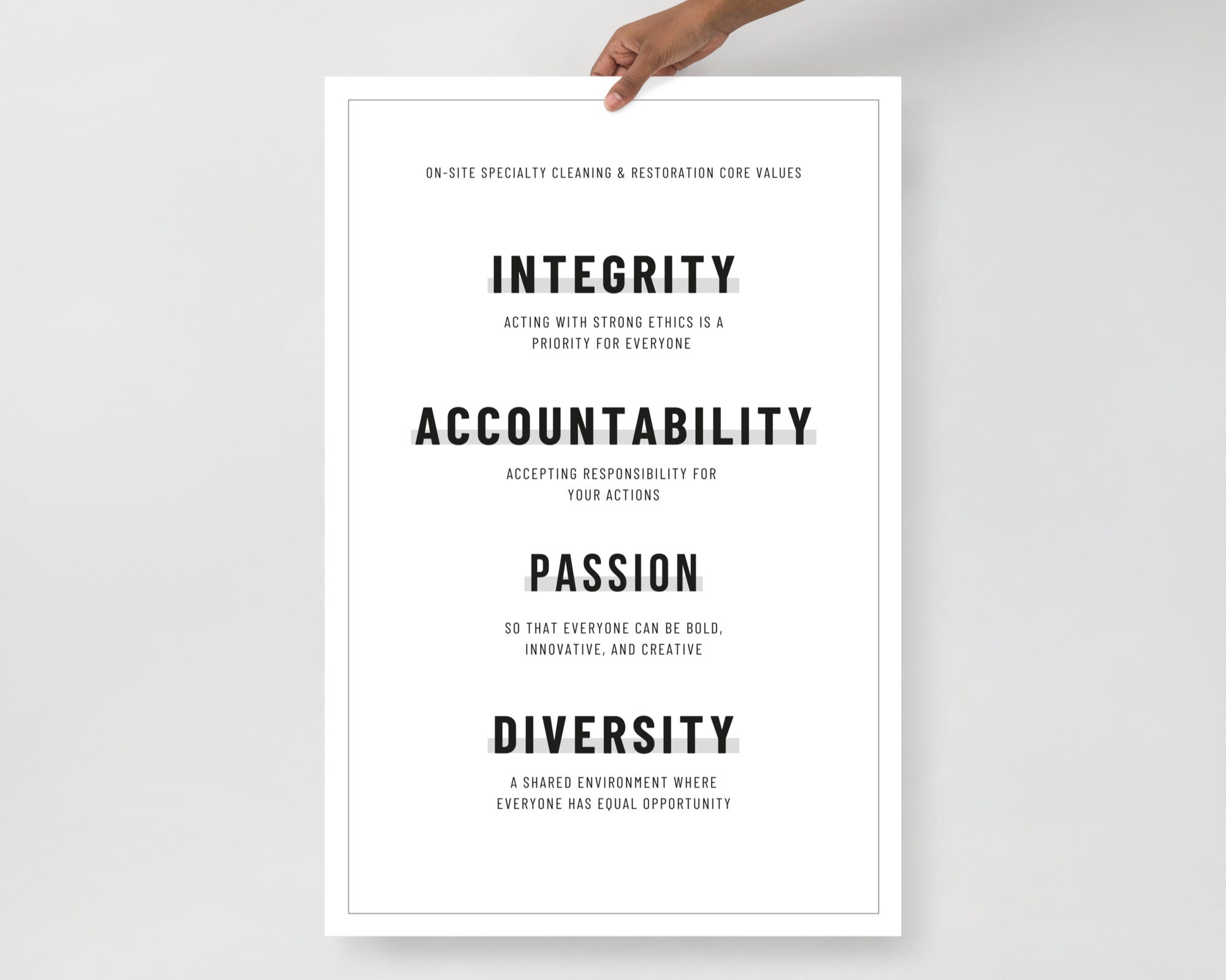 Personalized Core Values Wall Art Print Poster Motivational Quote ...