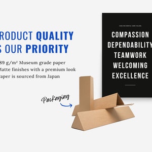 Personalized Core Values Wall Art Print Poster | Motivational Quote ...