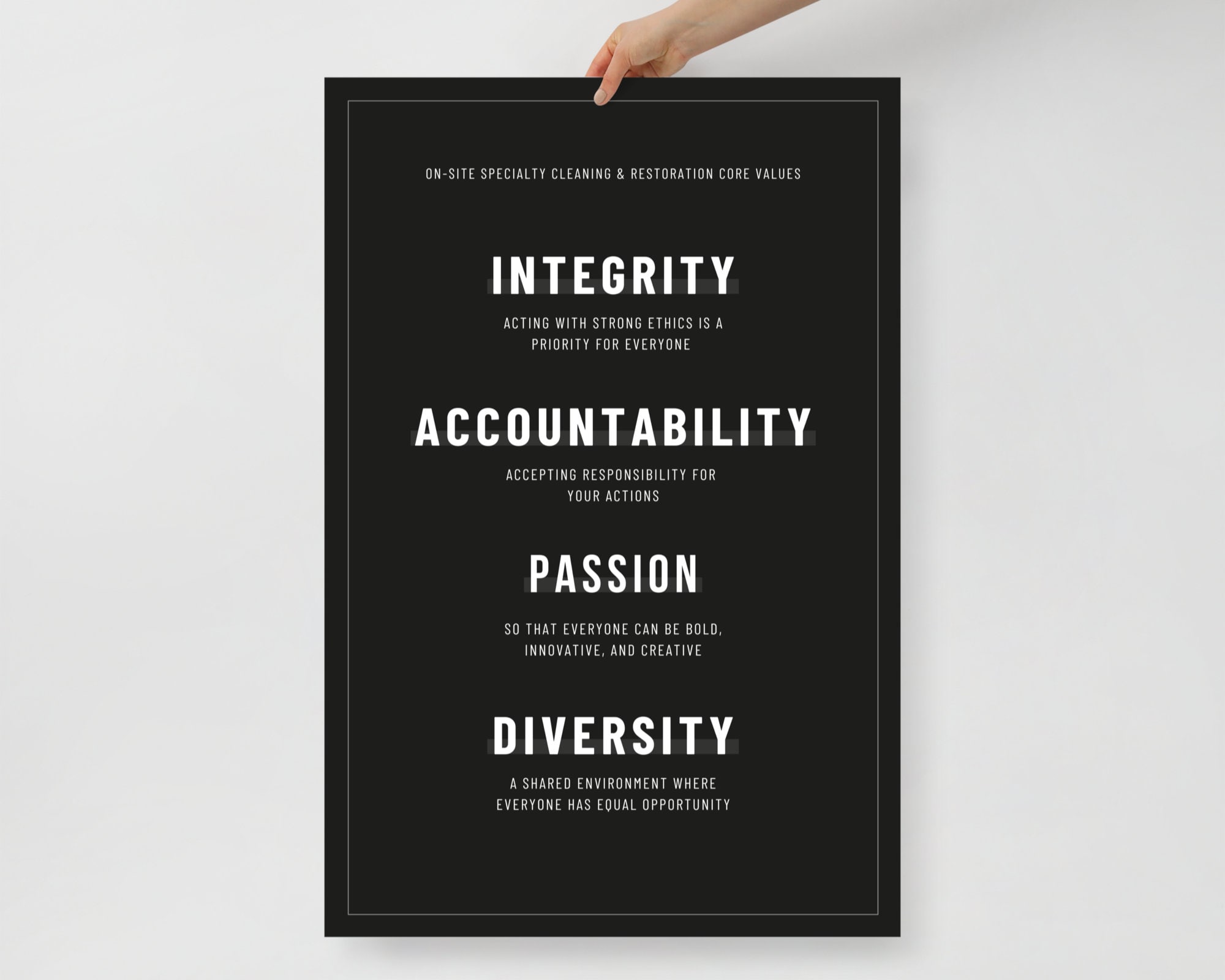 Personalized Core Values Wall Art Print Poster | Motivational Quote ...