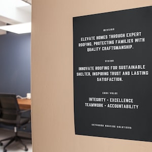 Personalized Mission, Vision, Core Values Wall Art Print Poster ...