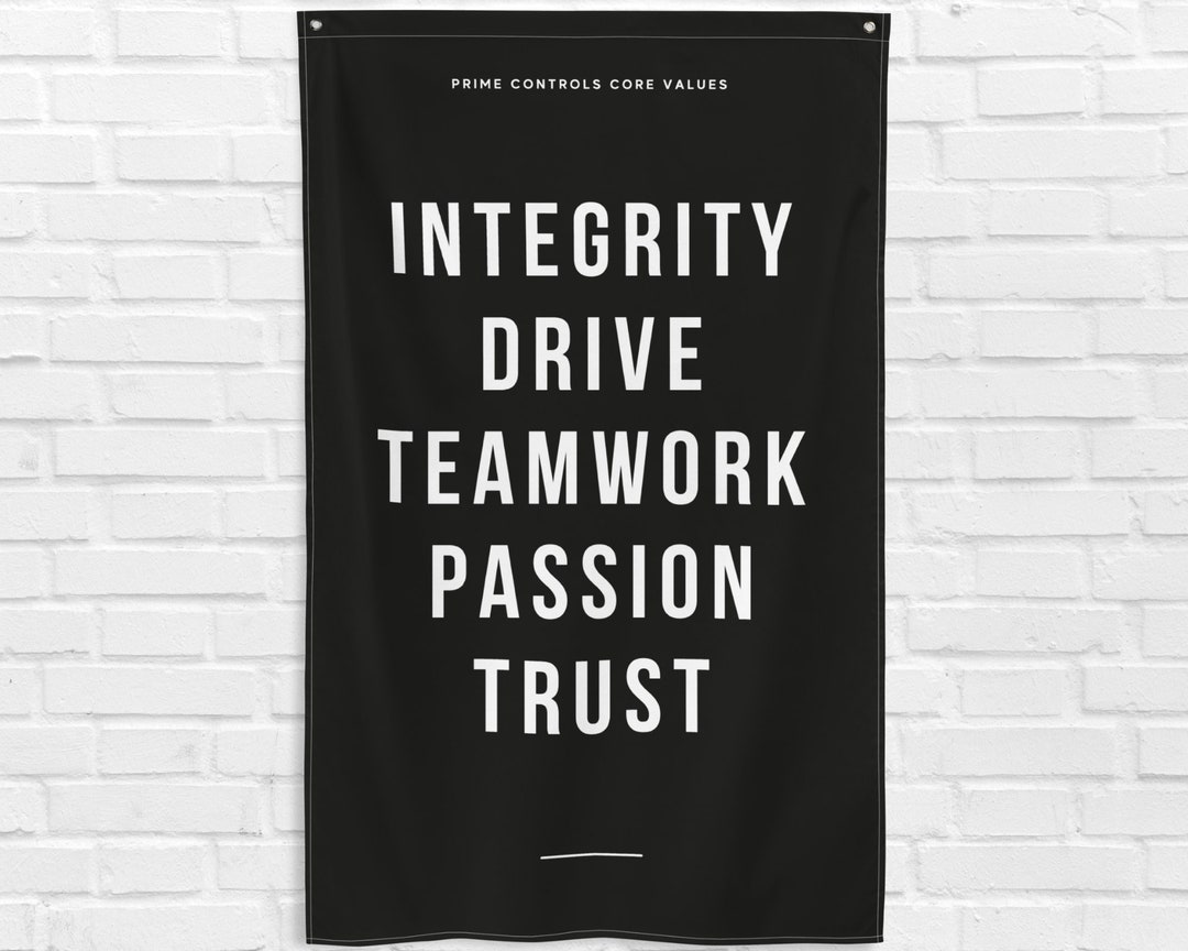Personalized Core Values Flag Wall Hanging | Motivational Quote ...