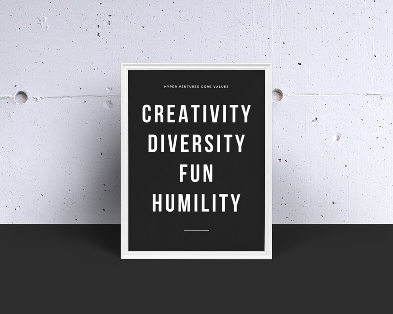 Personalized Core Values Wall Art Print Poster Motivational | Etsy