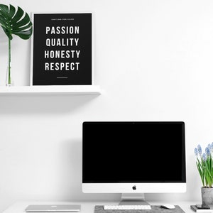 Personalized Core Values Wall Art Print Poster | Motivational Quote ...