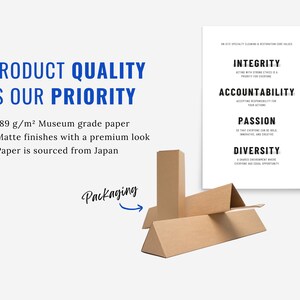 Personalized Core Values Wall Art Print Poster | Motivational Quote ...