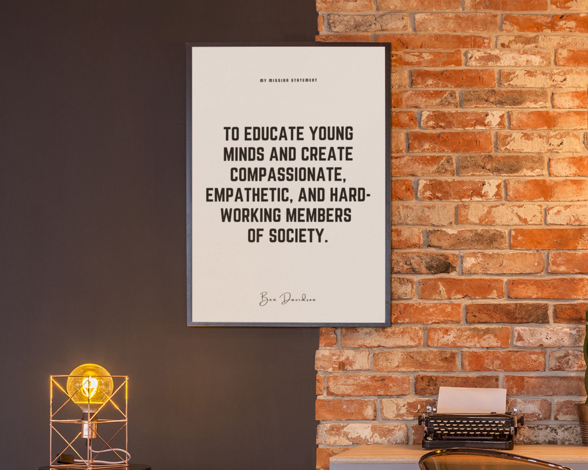 Personalized Personal Mission Statement Wall Art Print Poster ...