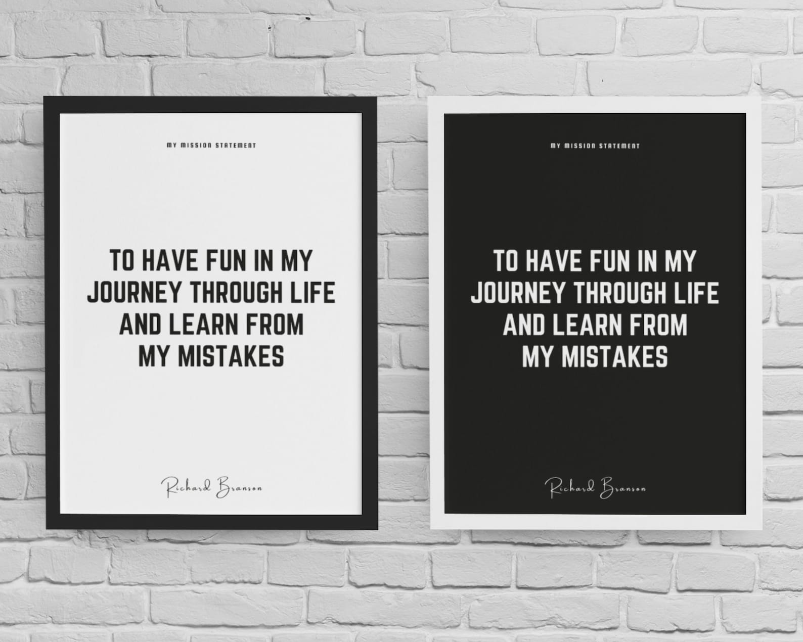 Personalized Personal Mission Statement Wall Art Print Poster ...