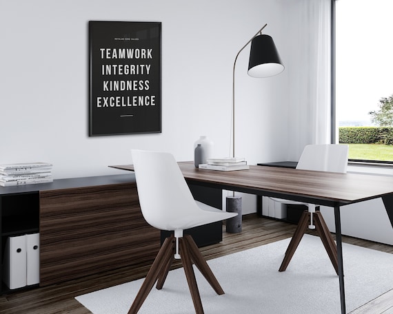 Personalized Core Values Wall Art Print Poster Motivational | Etsy