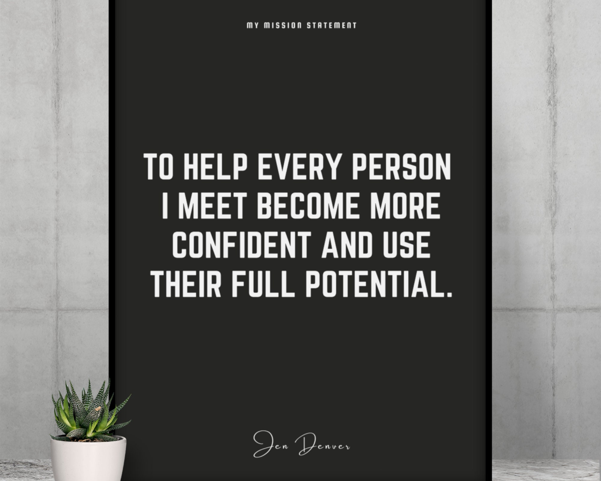 Personalized Personal Mission Statement Wall Art Print Poster ...