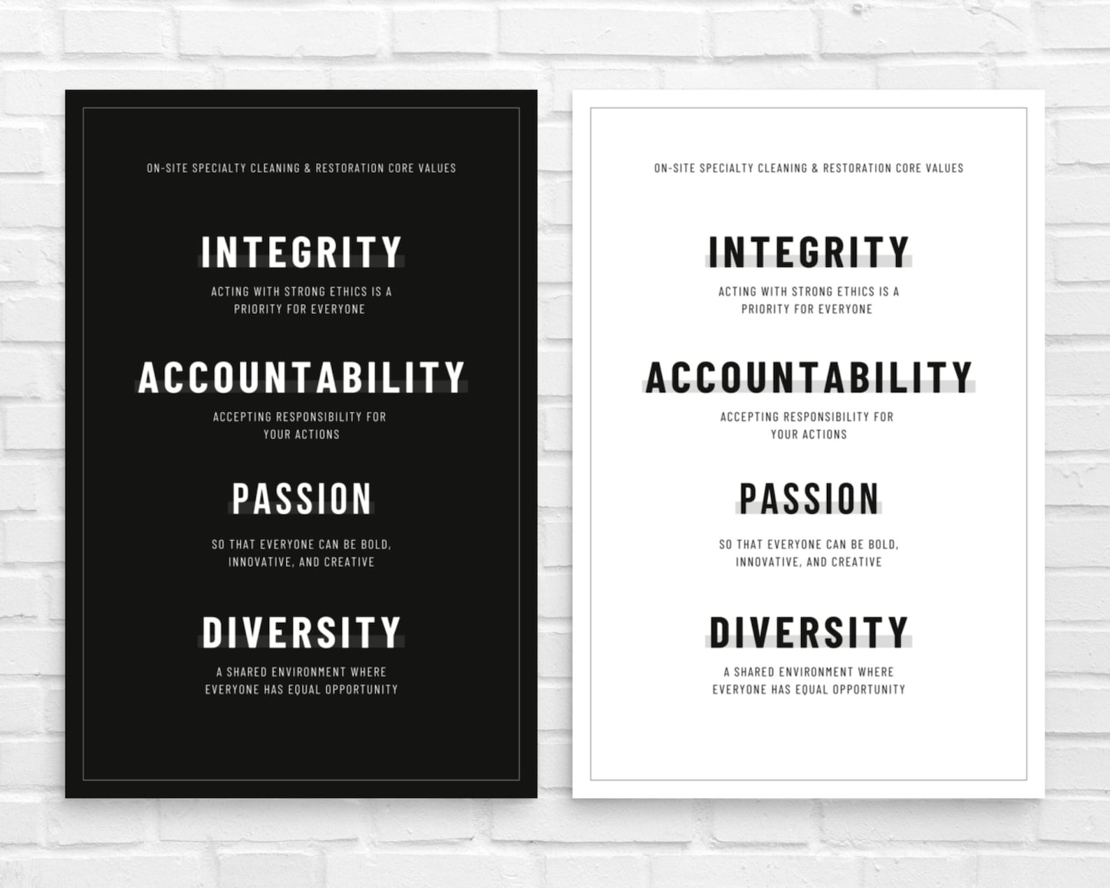 Personalized Core Values Wall Art Print Poster Motivational Quote ...