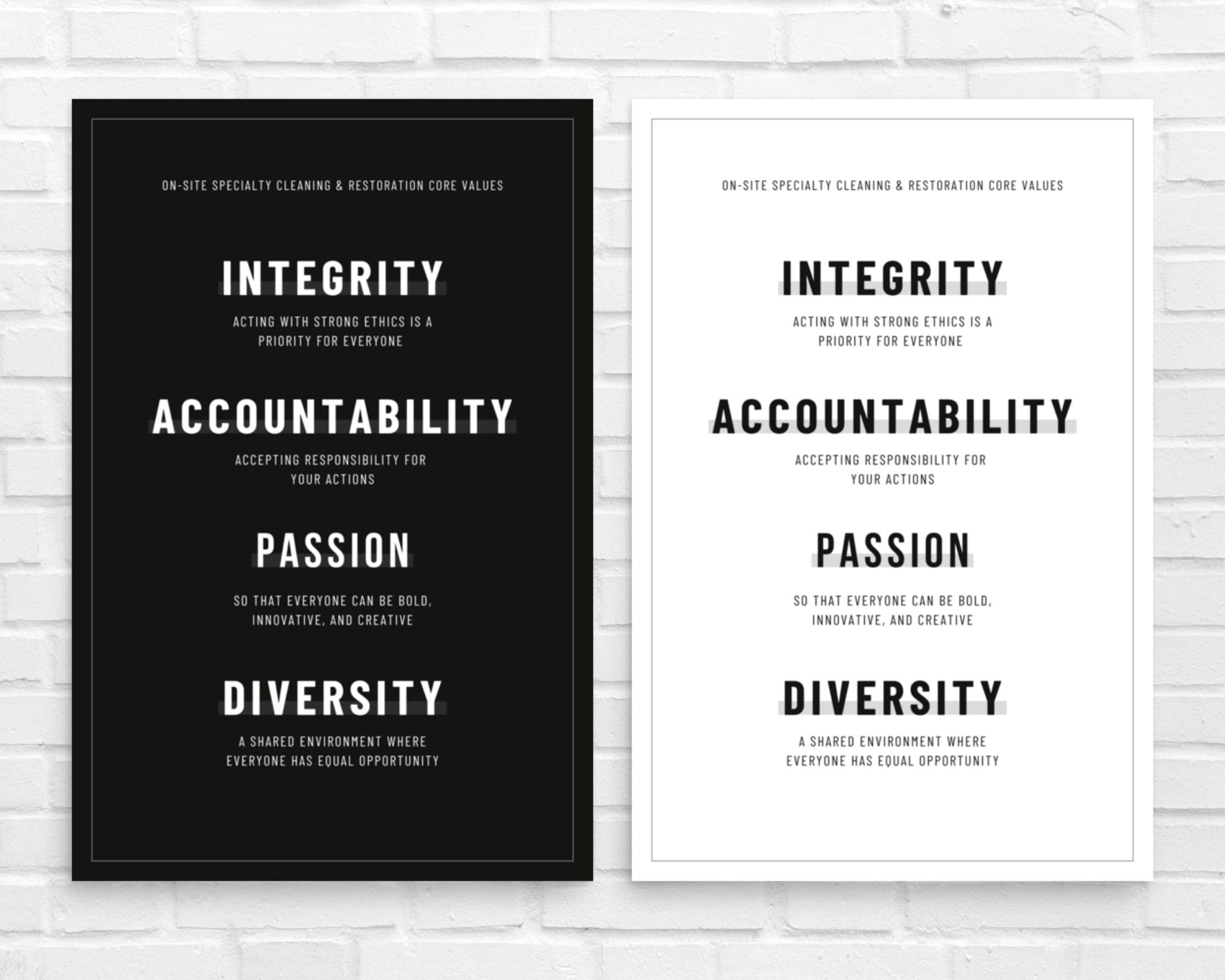 Personalized Core Values Wall Art Print Poster Motivational Quote ...