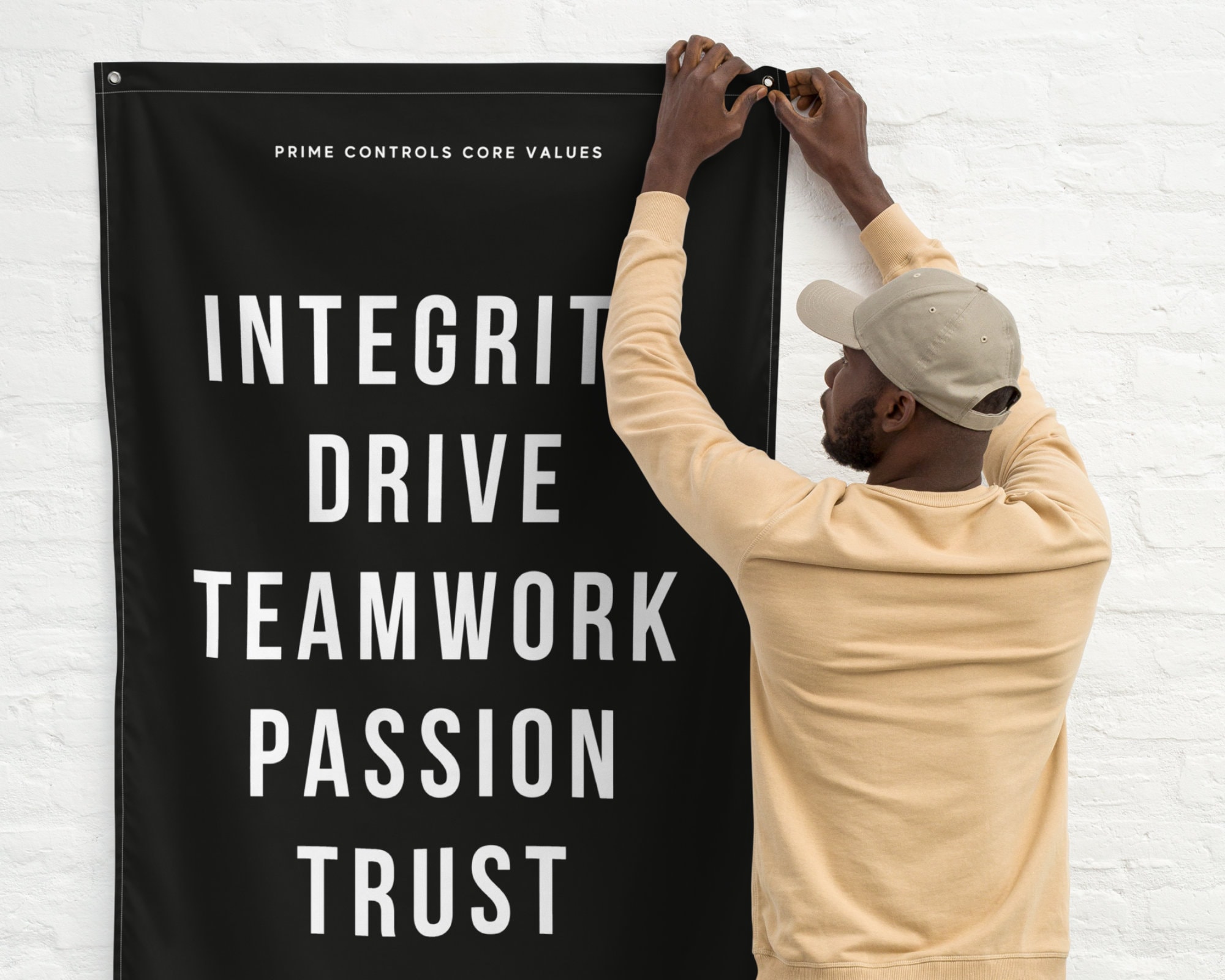 Personalized Core Values Flag Wall Hanging Motivational Quote ...