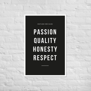 Personalized Core Values Wall Art Print Poster | Motivational Quote ...