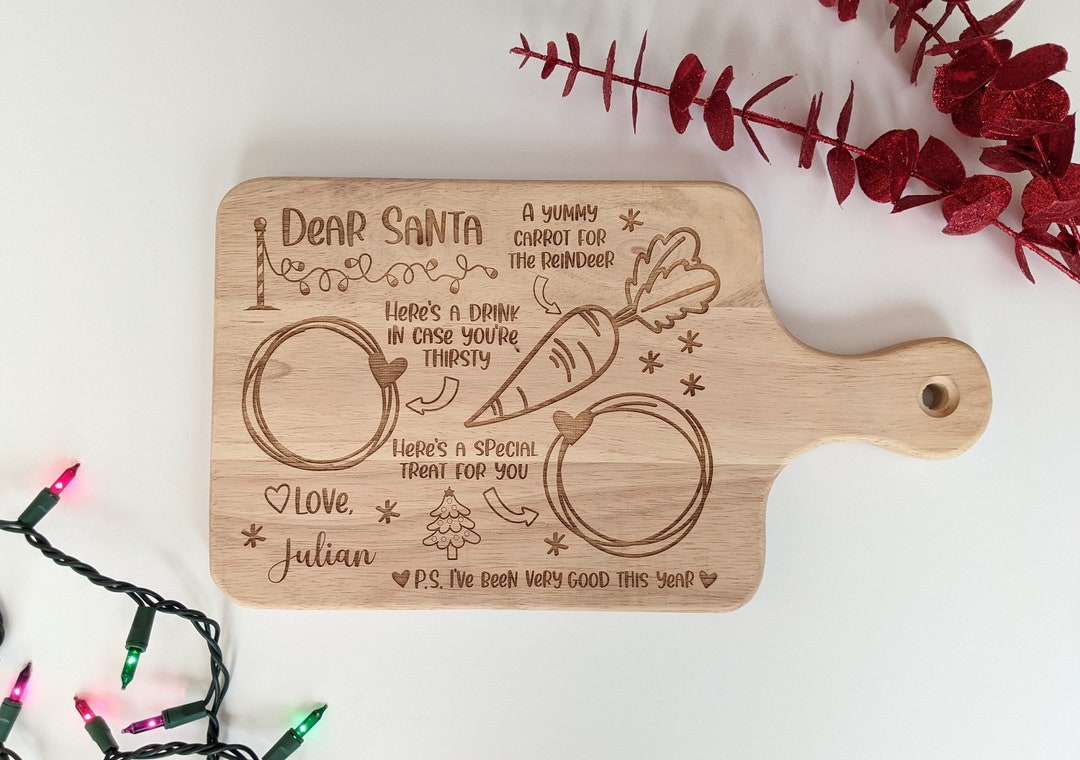 Dear Santa Tray| Santa Cookie Tray| Personalized Engraved Santa Tray ...