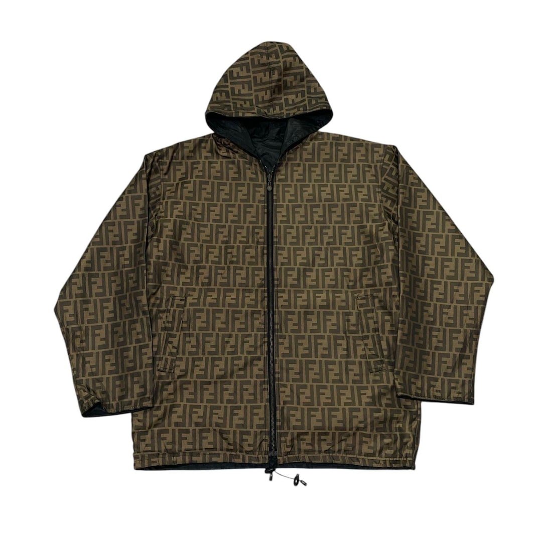 Vintage Fendi Monogram Hooded Reversible Jacket - Etsy