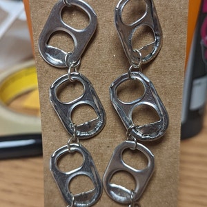 Soda Can Tab Chain Upcycled Earrings / Zero Waste Eco-friendly Recycled ...