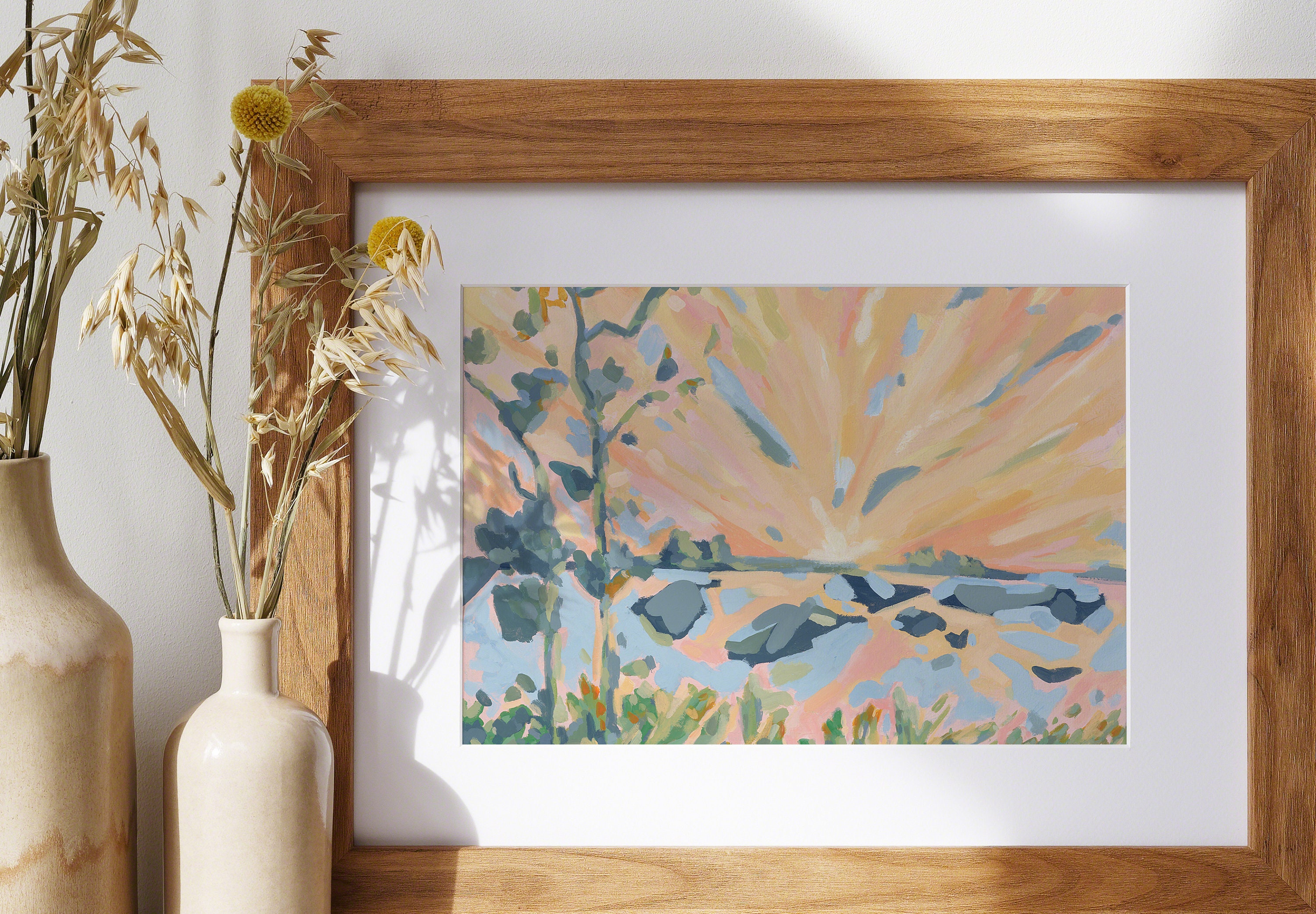 Summer Abstract Art Prints Set of Two Art Prints Beach House - Etsy