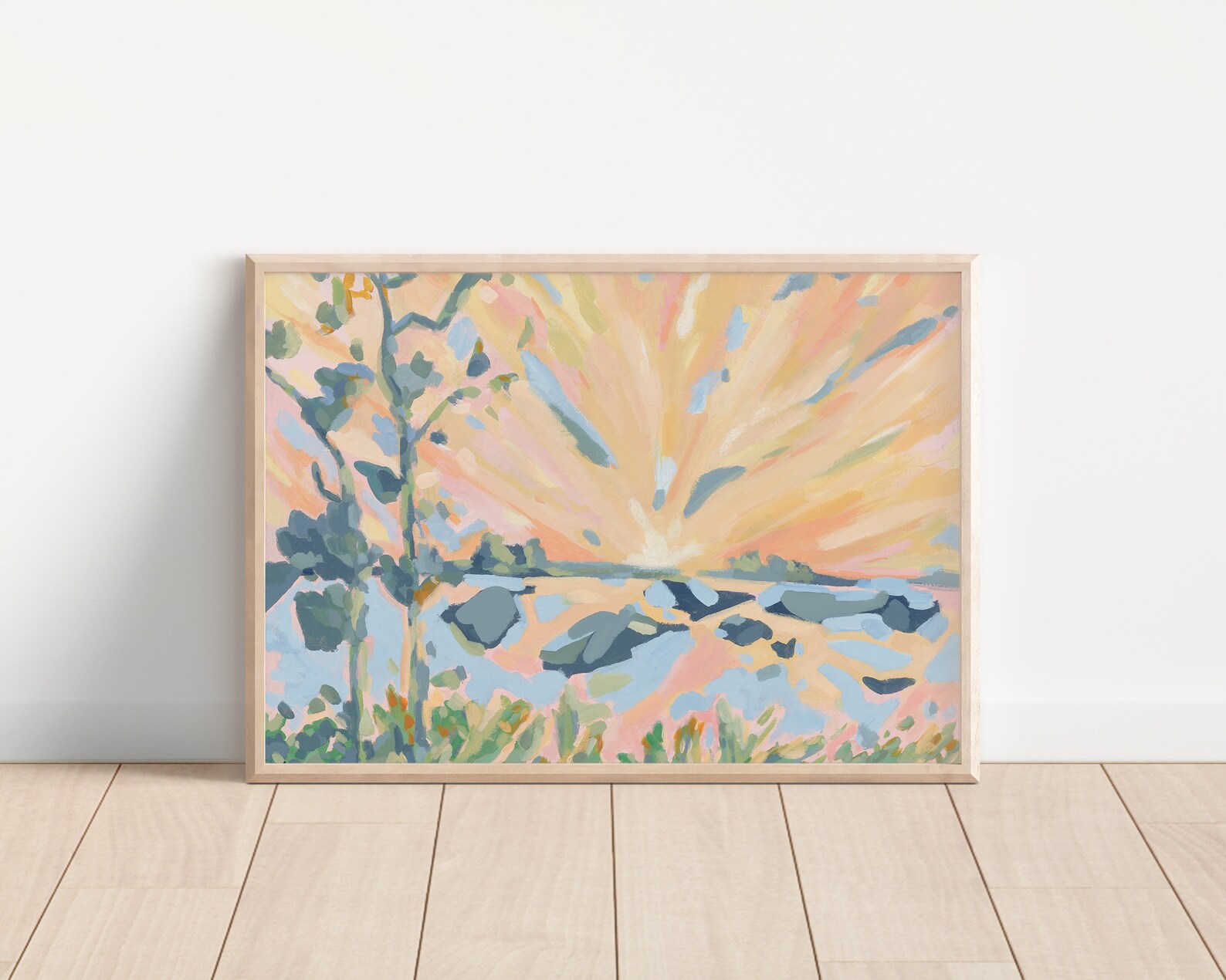 Summer Abstract Art Prints Set of Two Art Prints Beach House - Etsy