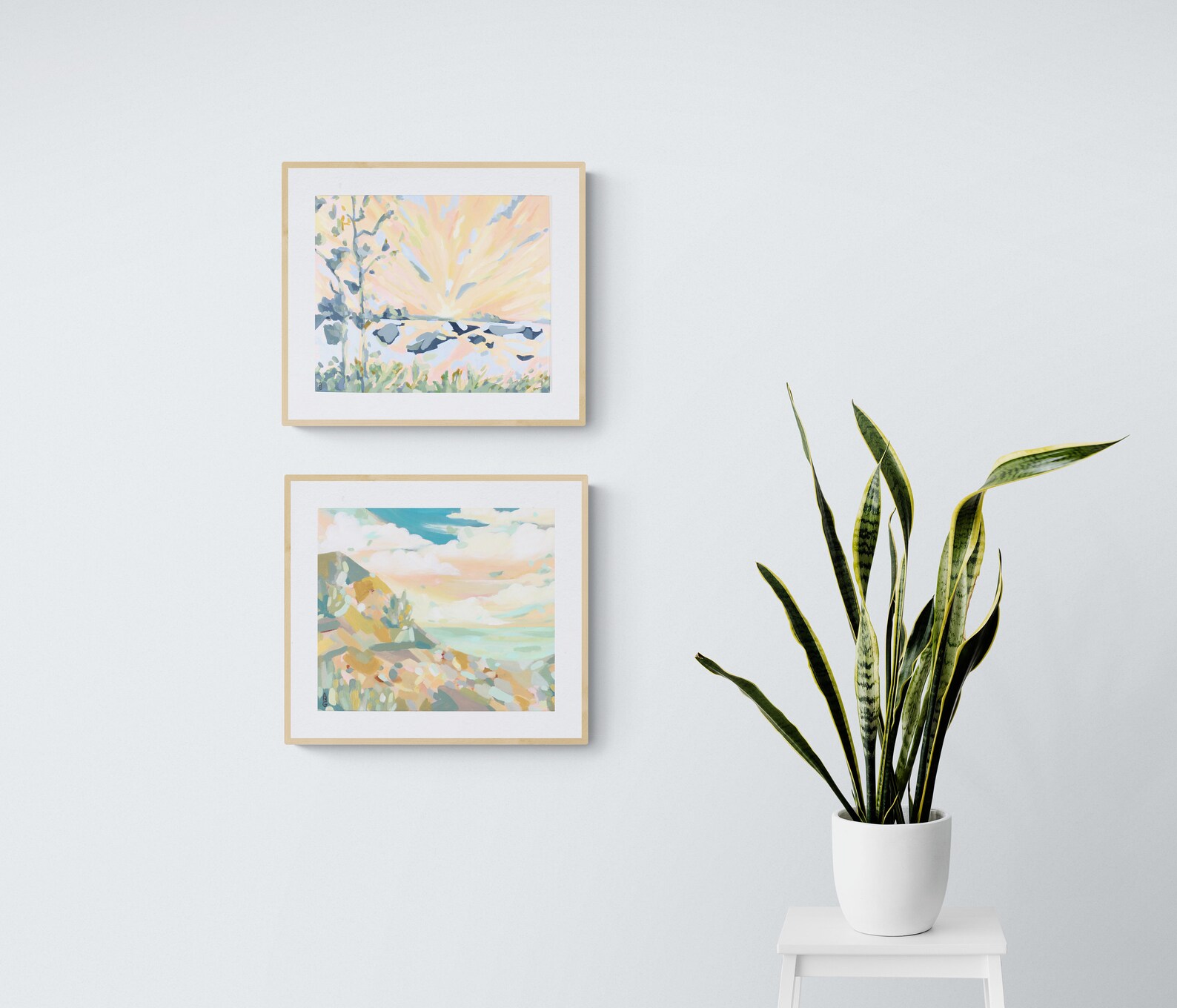Summer Abstract Art Prints Set of Two Art Prints Beach House - Etsy