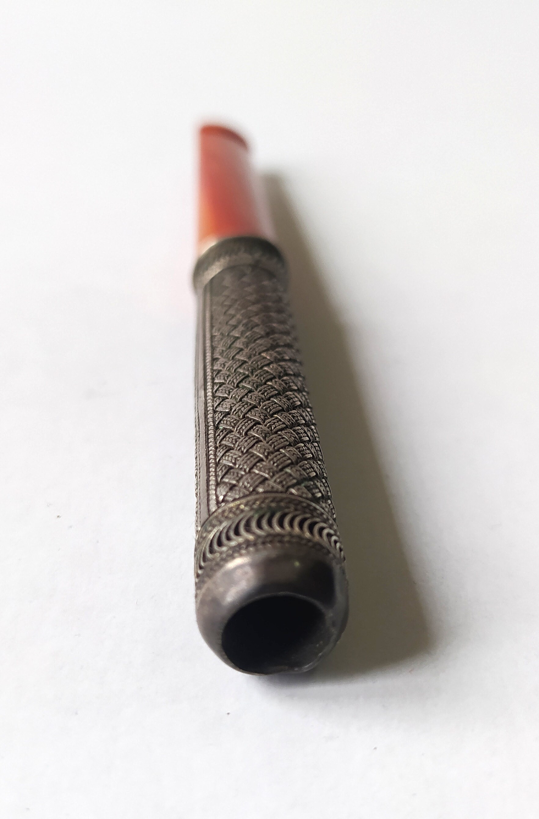 Antique Smoking Cigarette Holder Sterling Silver and Butterscotch ...